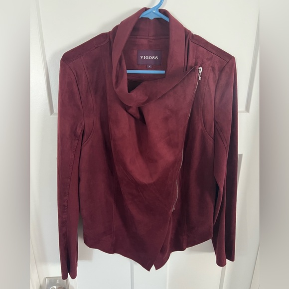 Vigoss | Jackets & Coats | Womens Vigoss Faux Suede Asymmetrical Scuba Jacket | Poshmark